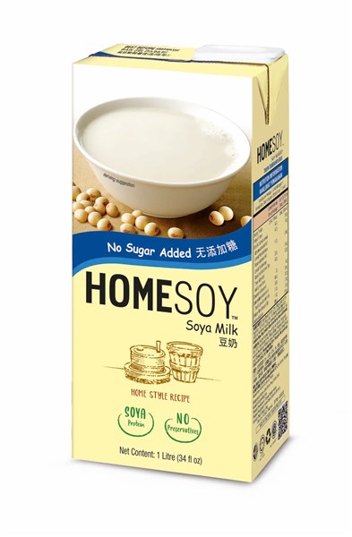 No Sugar Soya Milk 无糖豆奶 HOMESOY - 1Litre/12pkt/ctn